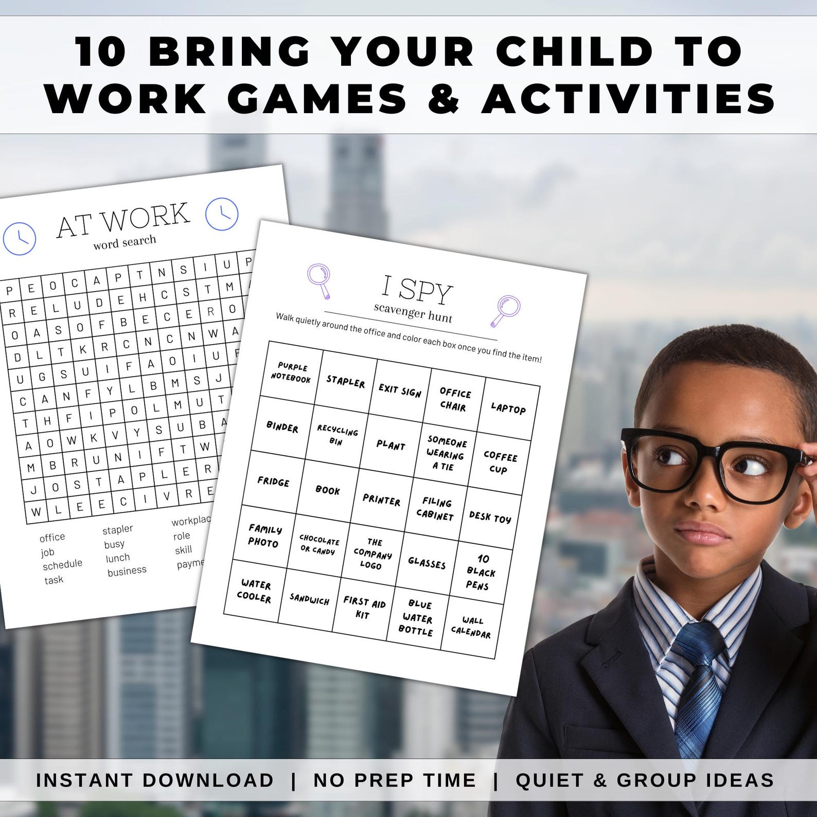 Take Your Child to Work Day Printable Game Bundle - Etsy