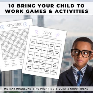 Take Your Child to Work Day Printable Game Bundle - Etsy