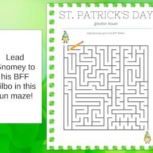 St Patrick's Day Gnome Maze Game Printable With Answer Key - Etsy