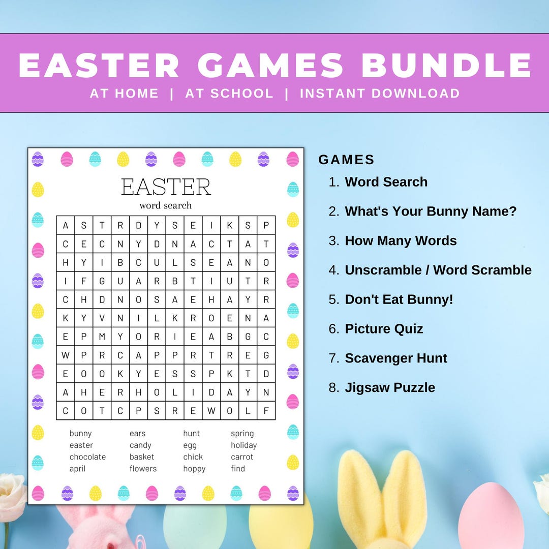 Easter Kids Games Printable Activity Bundle - Etsy