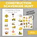 Construction Party Scavenger Hunt With Pictures, Themed Kids Birthday ...