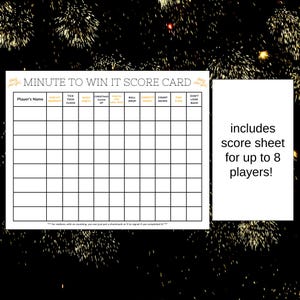 New Years Eve Minute to Win It Printable Game Ideas With Supply List ...