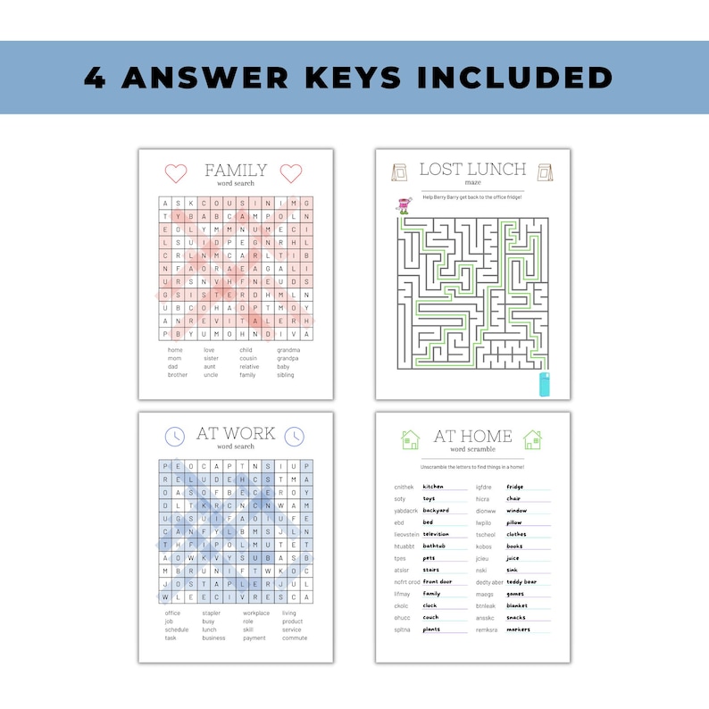 Take Your Child to Work Day Printable Game Bundle - Etsy