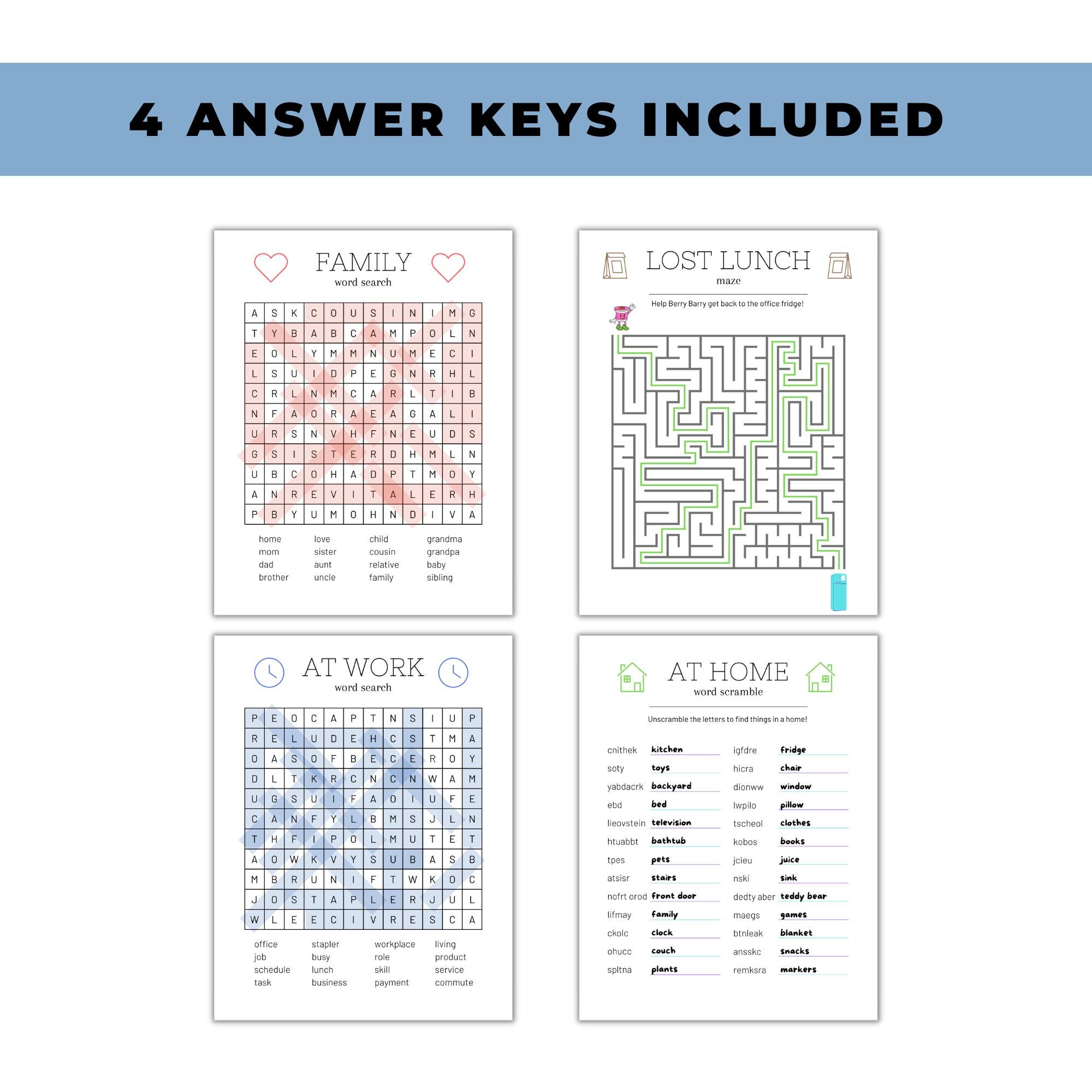 Take Your Child to Work Day Printable Game Bundle - Etsy