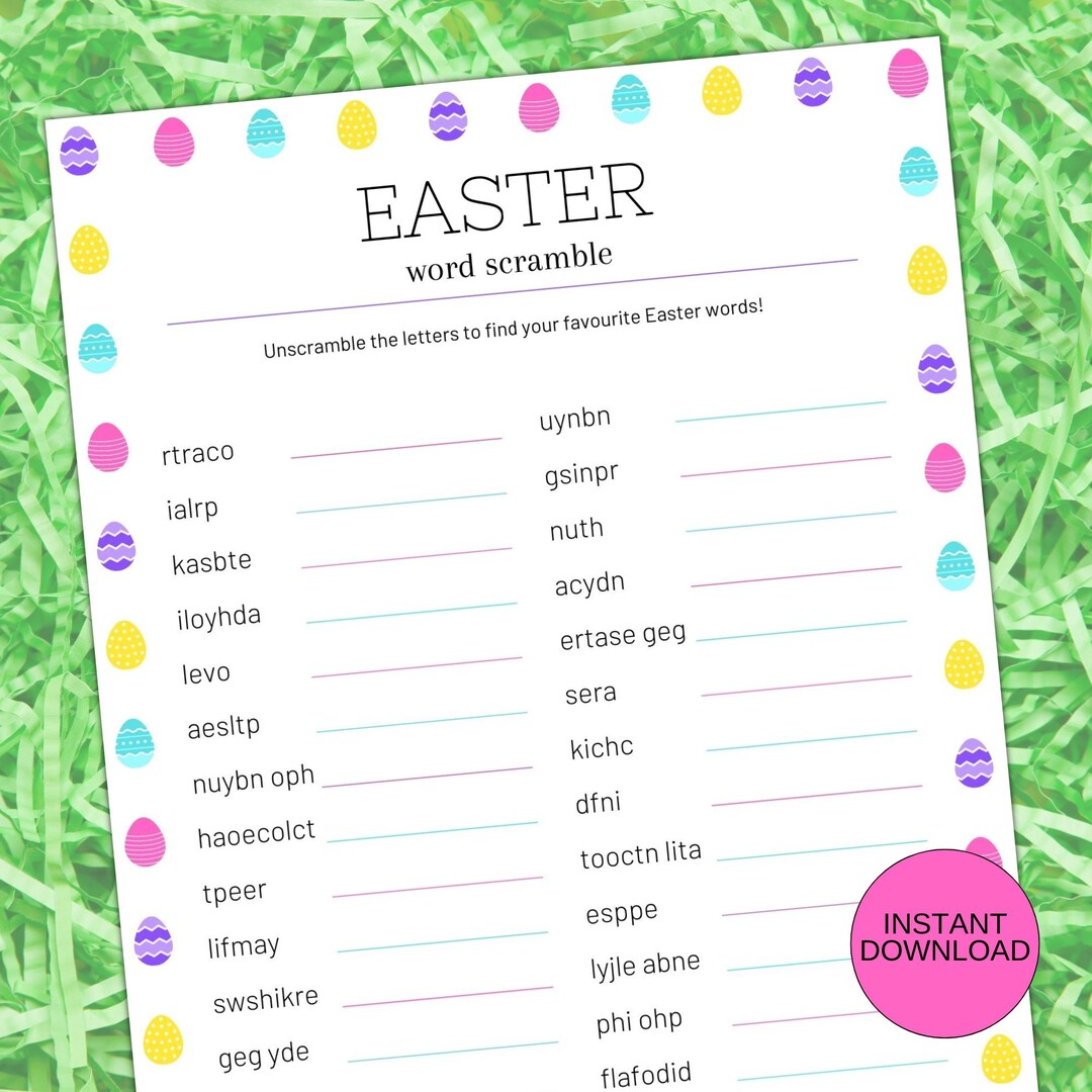Easter Word Scramble Printable Game With Answer Key - Etsy