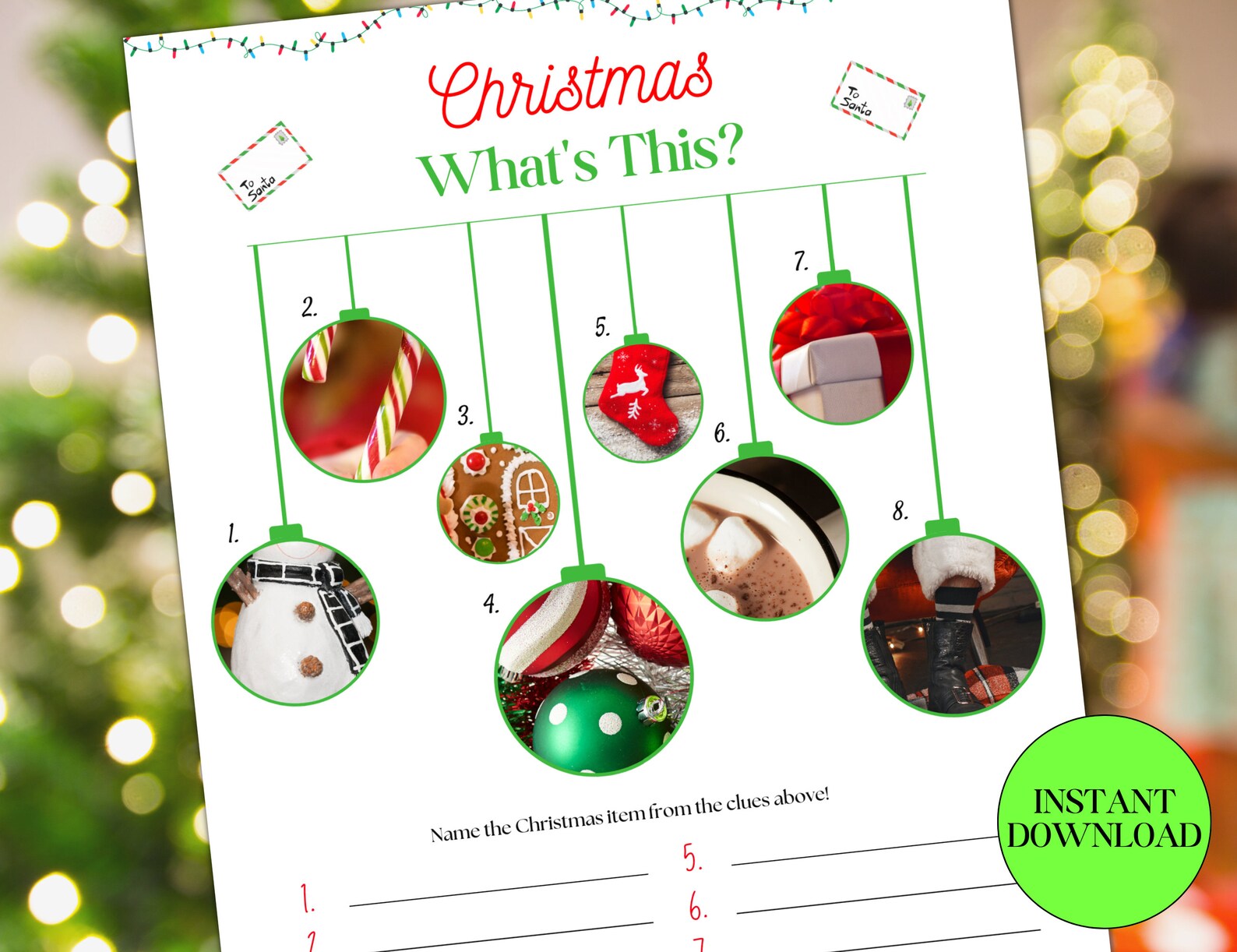 Christmas Picture Quiz Printable Game - Etsy