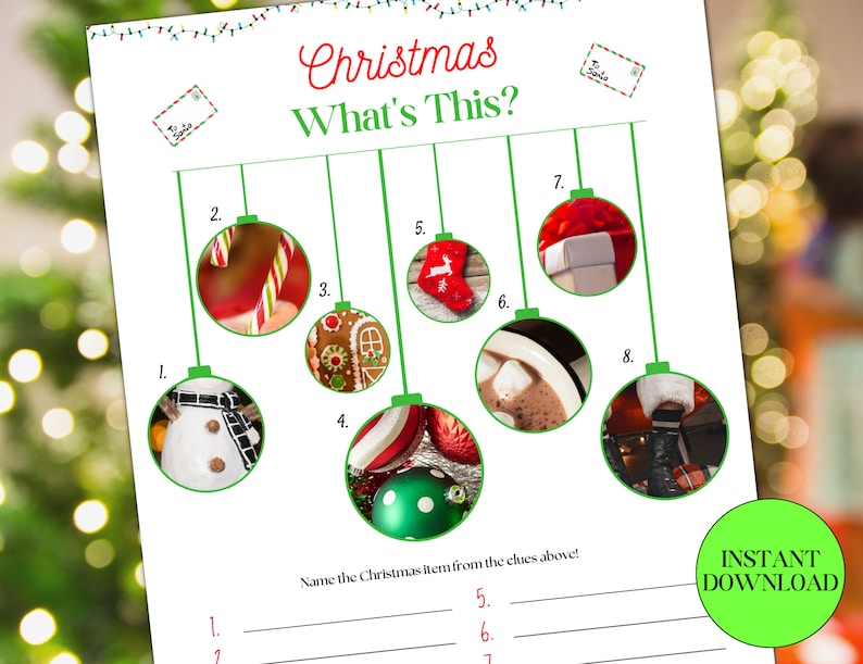 Christmas Picture Quiz Printable Game - Etsy
