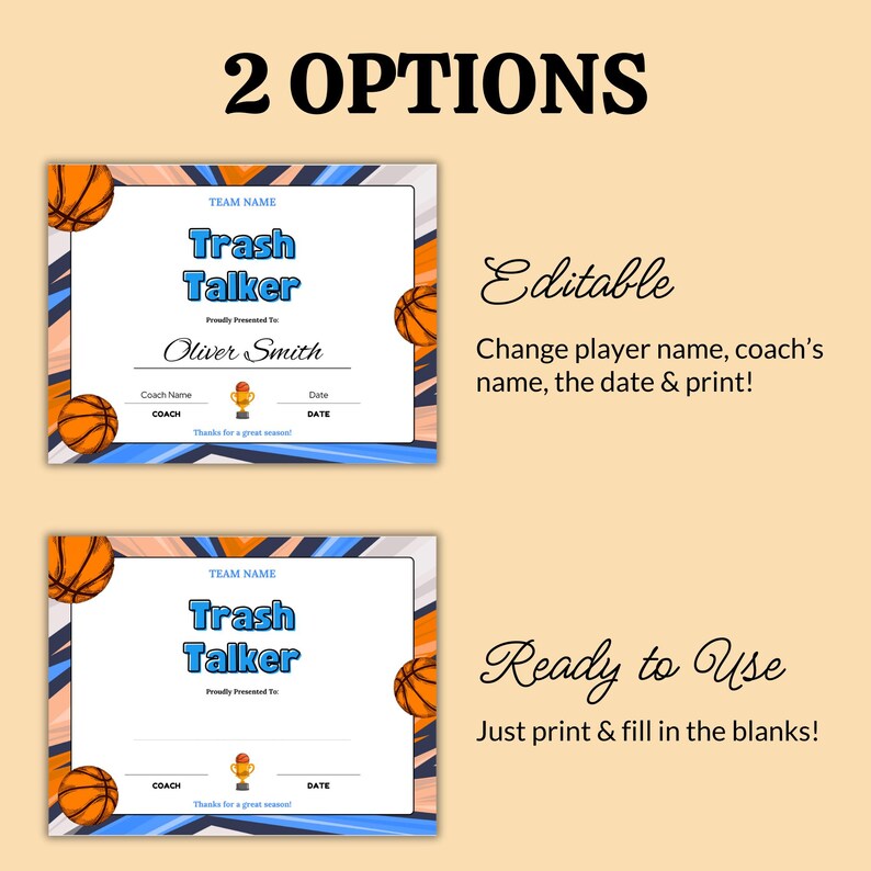 Editable Basketball Certificates, End of Year Awards, Team Awards ...