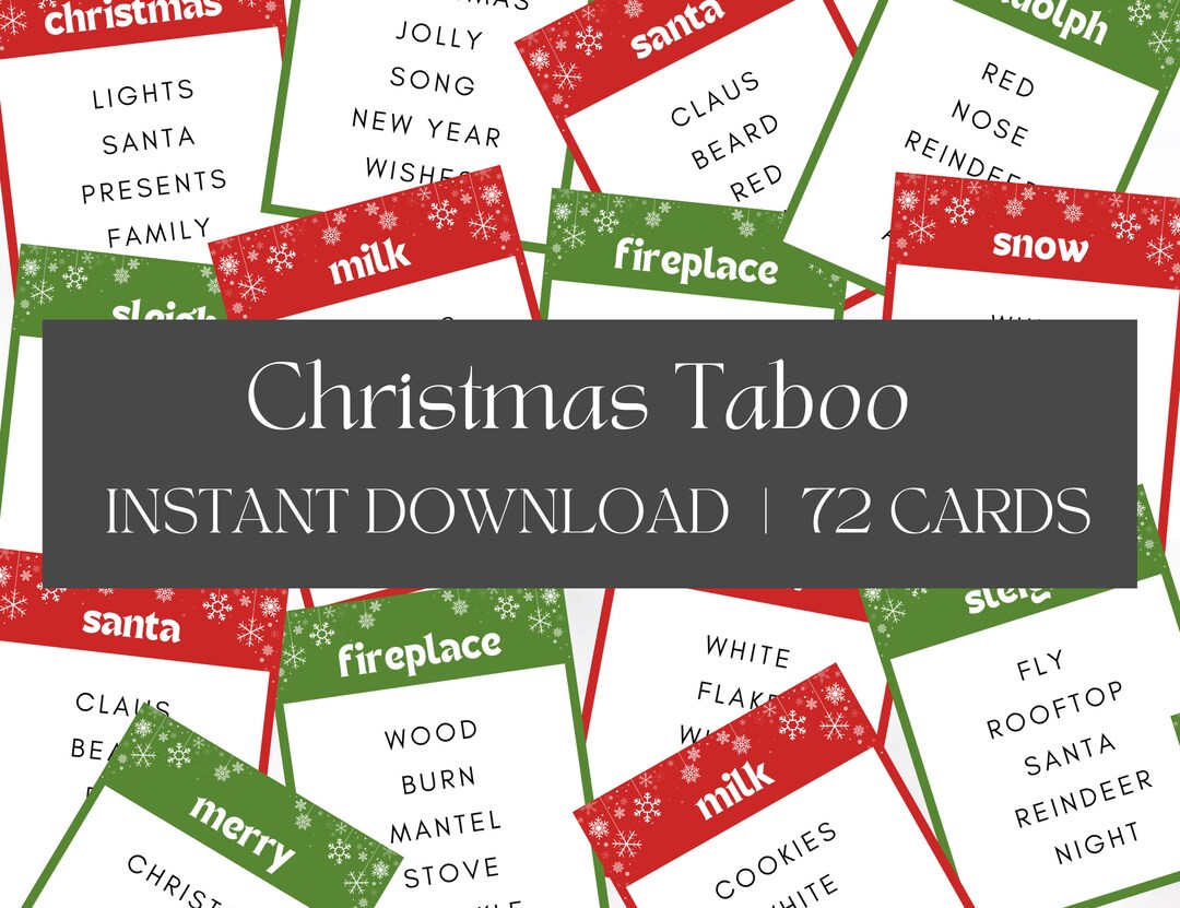 Christmas Holiday Taboo Game Printable - Etsy