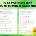 St Patrick's Day Minute to Win It Printable Game Ideas With Supply List ...