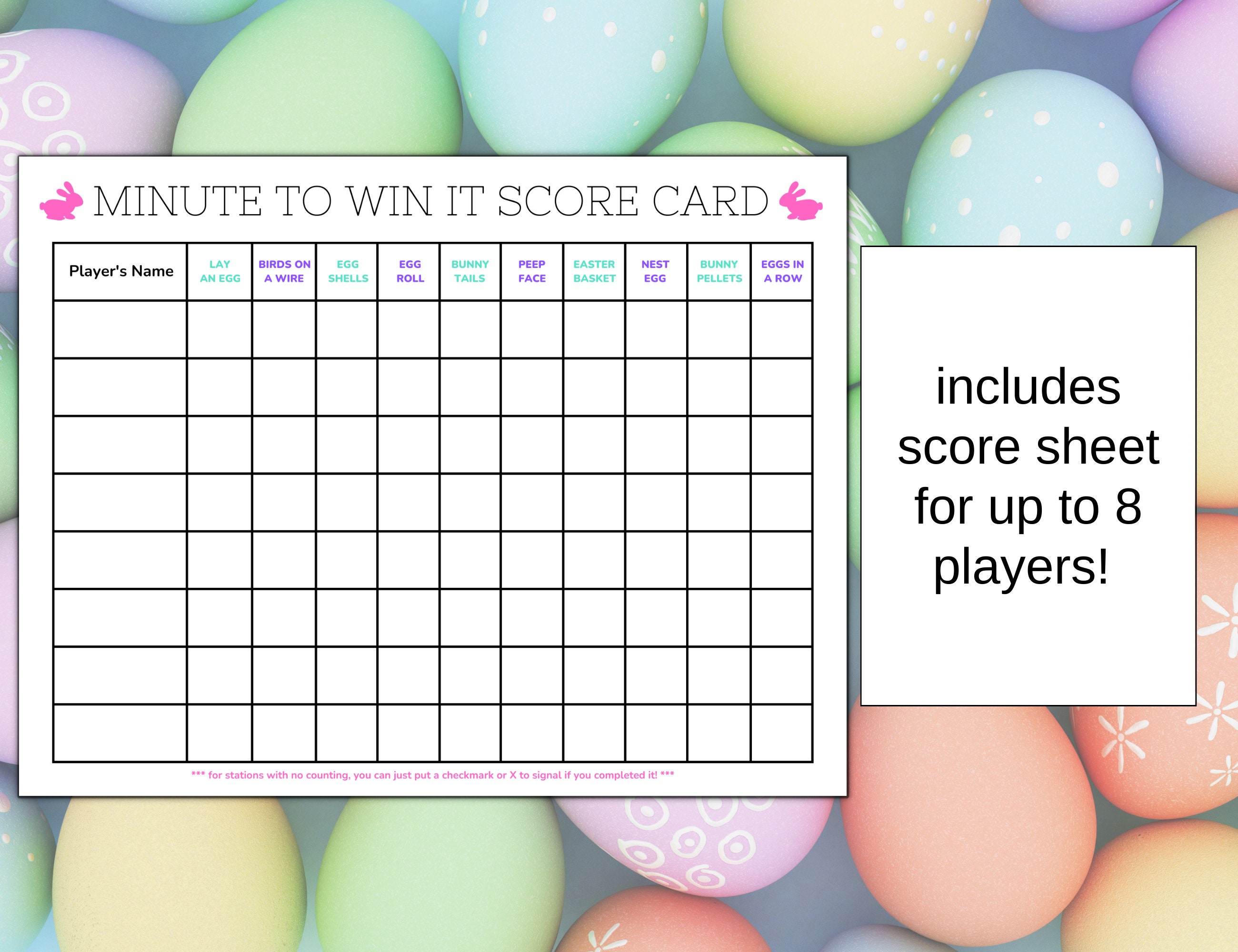 Easter Minute to Win It Printable Game Ideas With Supply List and Score ...