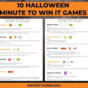 Halloween Minute to Win It Printable Game Ideas With Supply List and ...