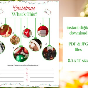 Christmas Picture Quiz Printable Game - Etsy