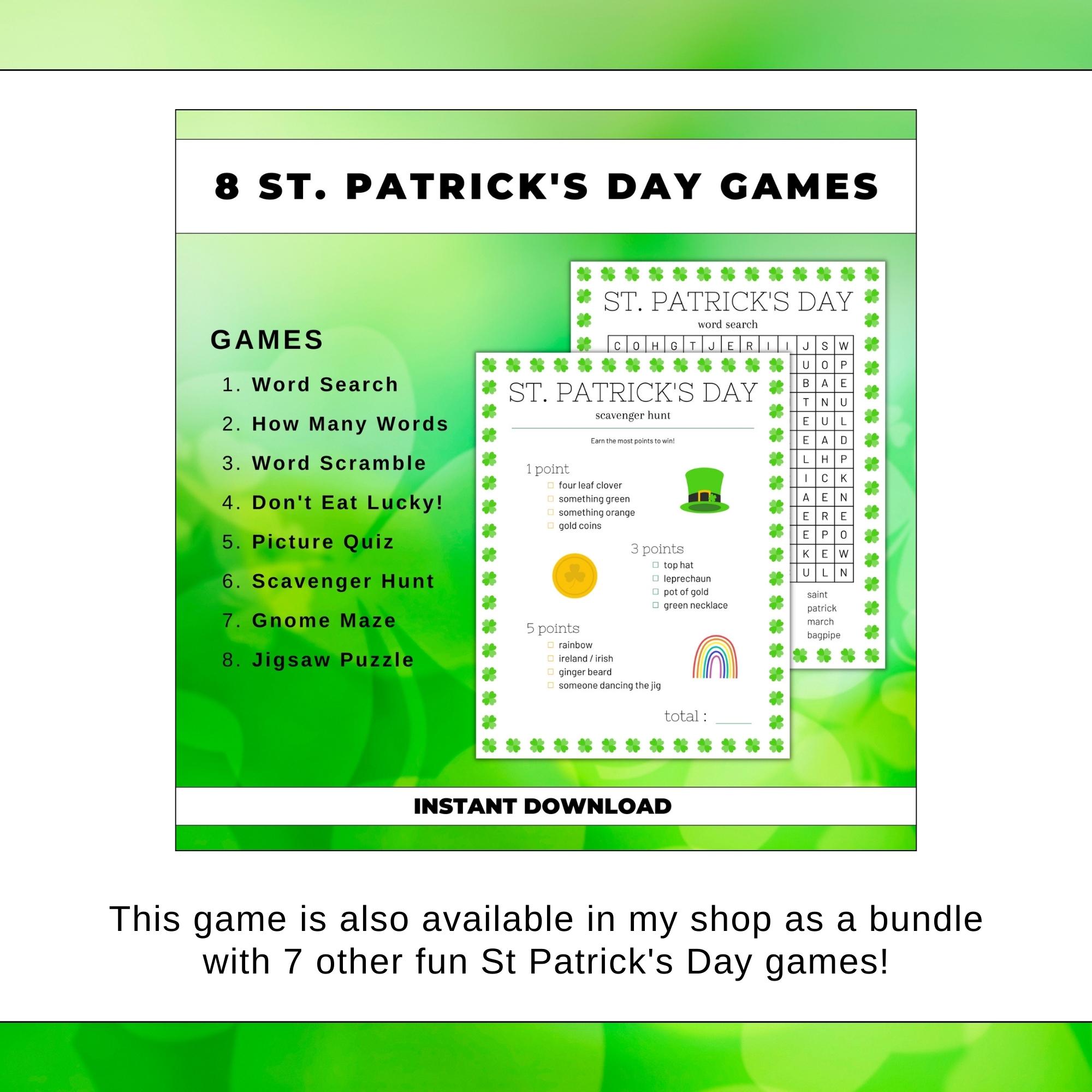 St Patrick's Day Gnome Maze Game Printable With Answer Key - Etsy