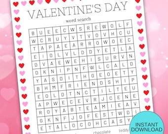 Valentine's Day Word Search Printable With Word Key- Fun Kids Activity ...