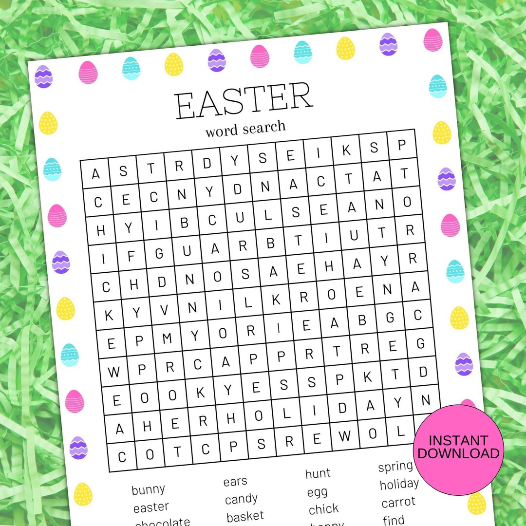 Easter Word Search Printable Game With Answer Key - Etsy
