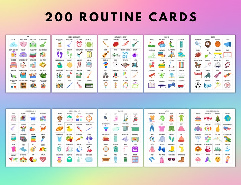 Visual Routine Chore Chart for Kids Printable - Etsy