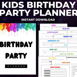 Kids Birthday Party Planner Printable - Etsy