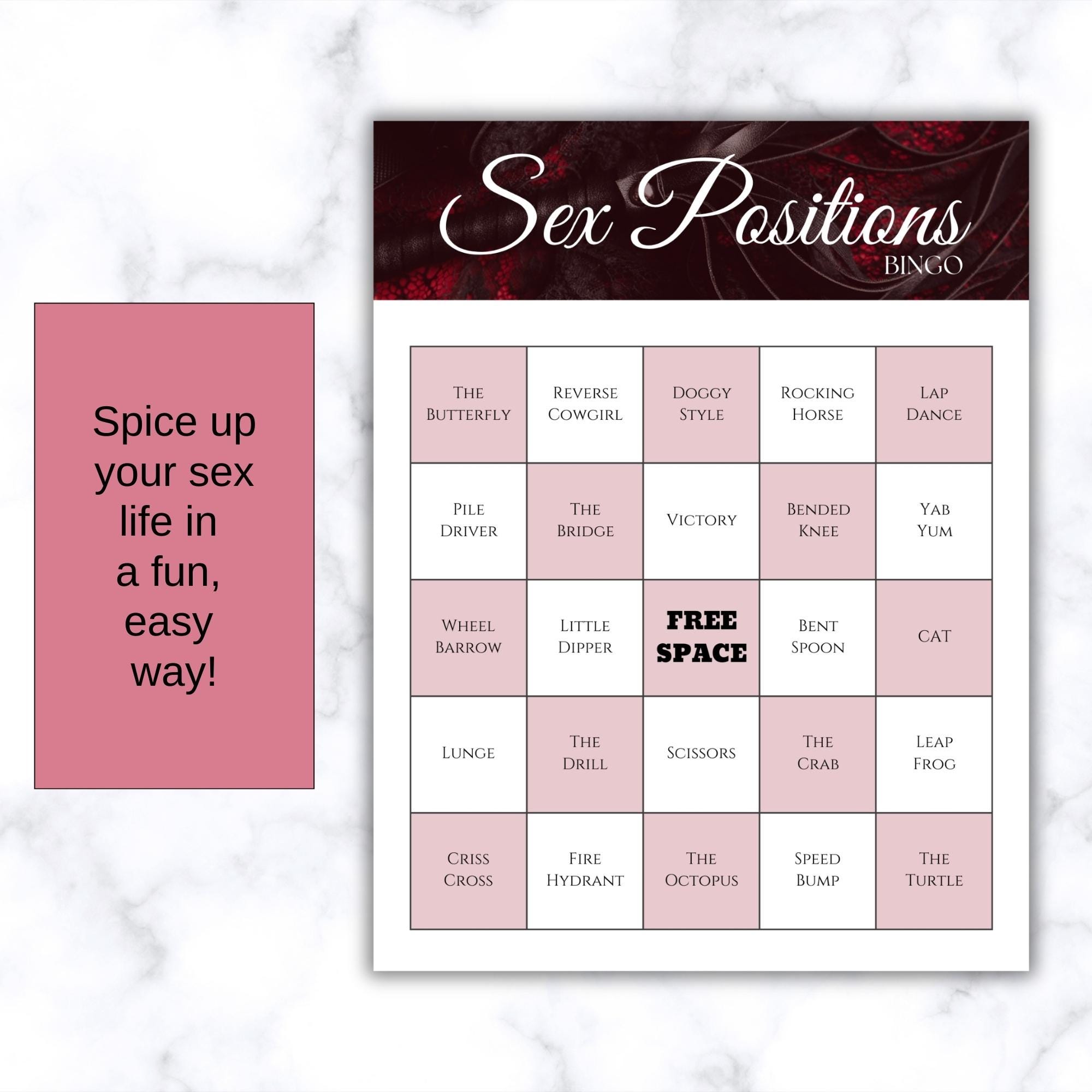 Sex Position Bingo Card Printable, Sex Games, Date Night, Couples ...