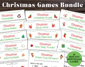 Printable, Download, Christmas Games Bundle, Holiday Party, Adults or ...