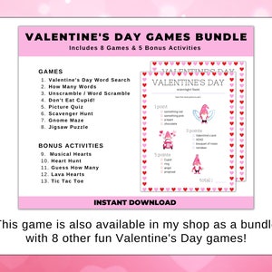 Valentine's Day Scavenger Hunt Printable Game - Etsy
