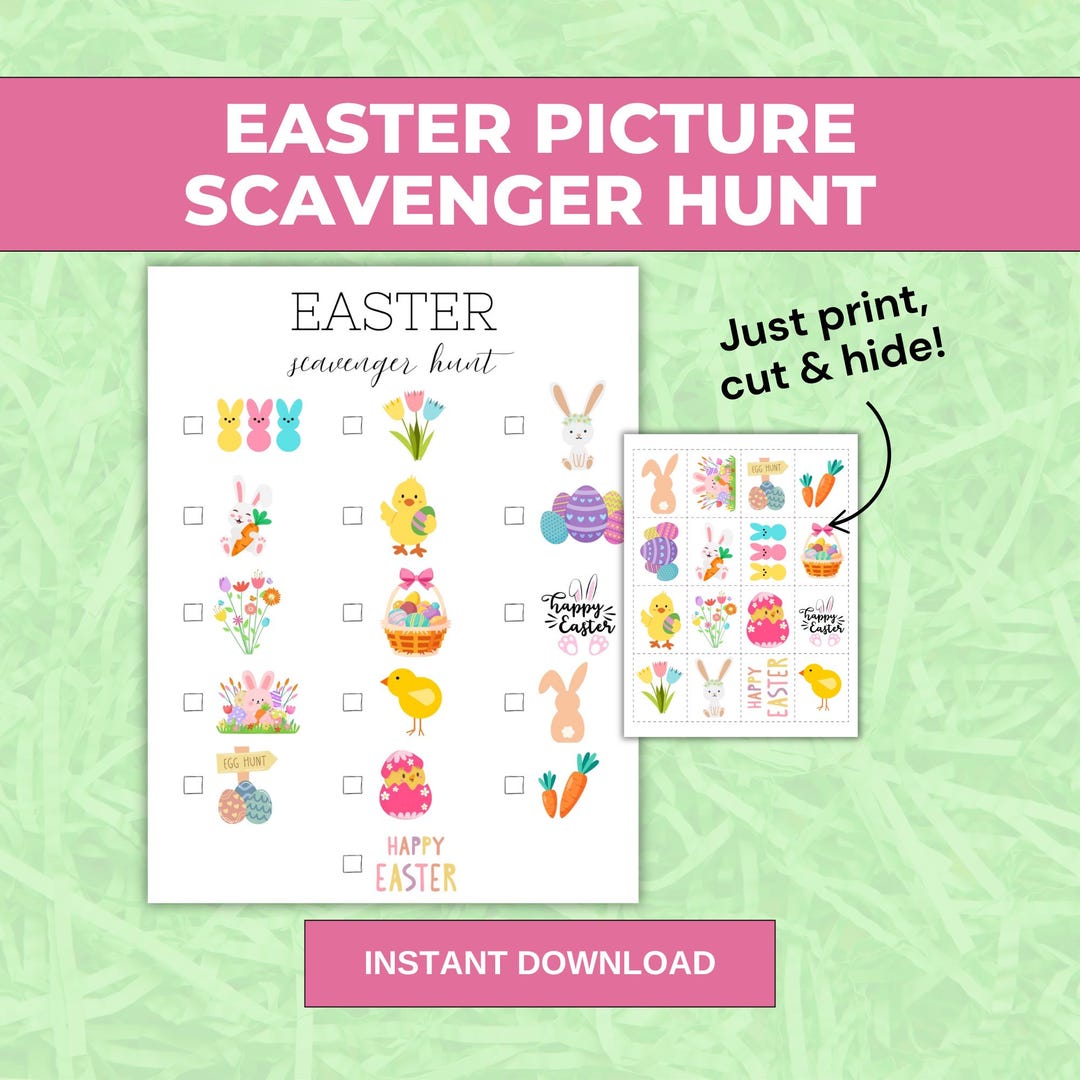 Easter Picture Scavenger Hunt, Younger Kids, Church, Classroom, Indoor ...