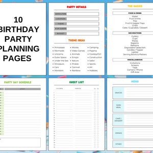 Kids Birthday Party Planner Printable - Etsy
