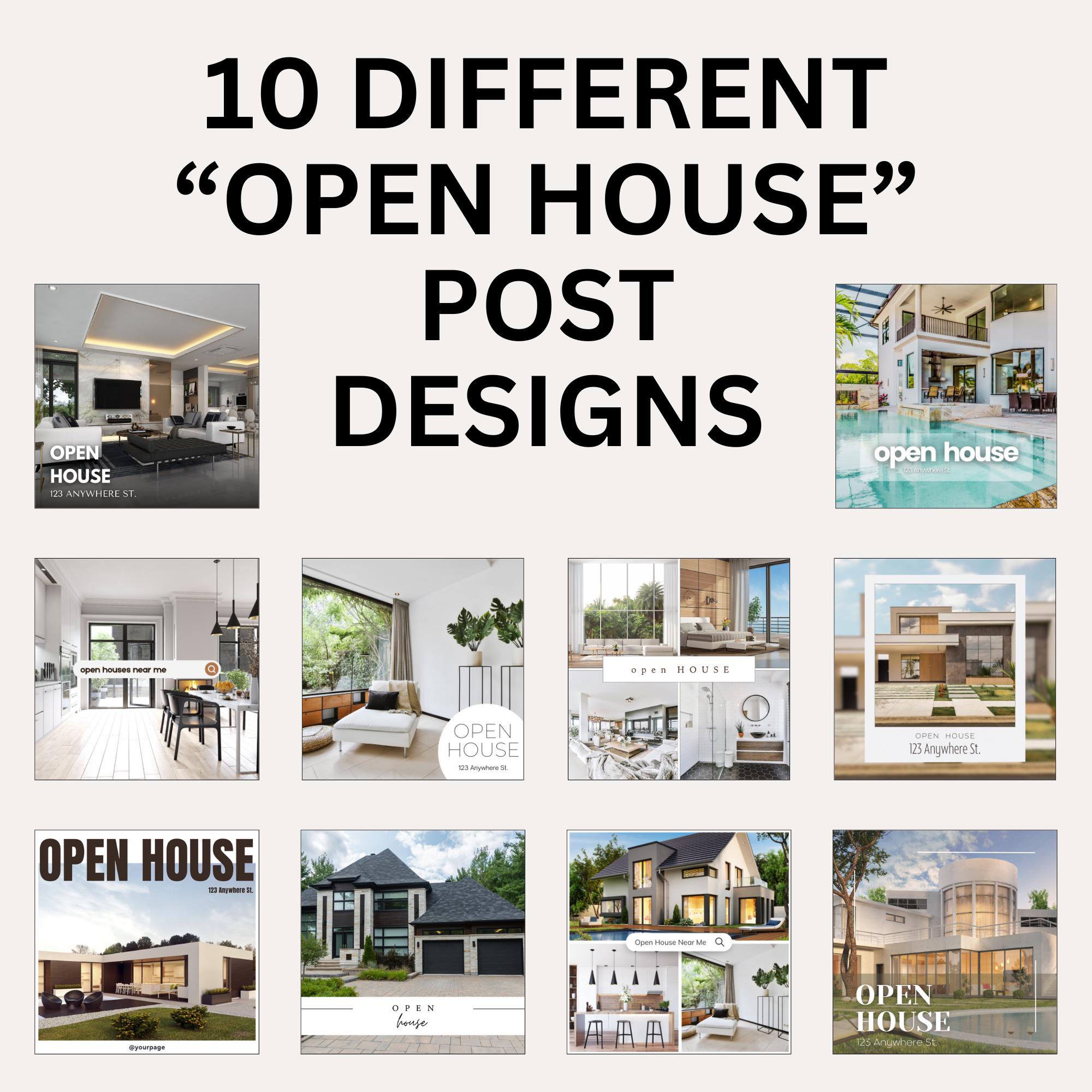 Luxury Open House Canva Instagram Post Templates, Instagram Marketing ...