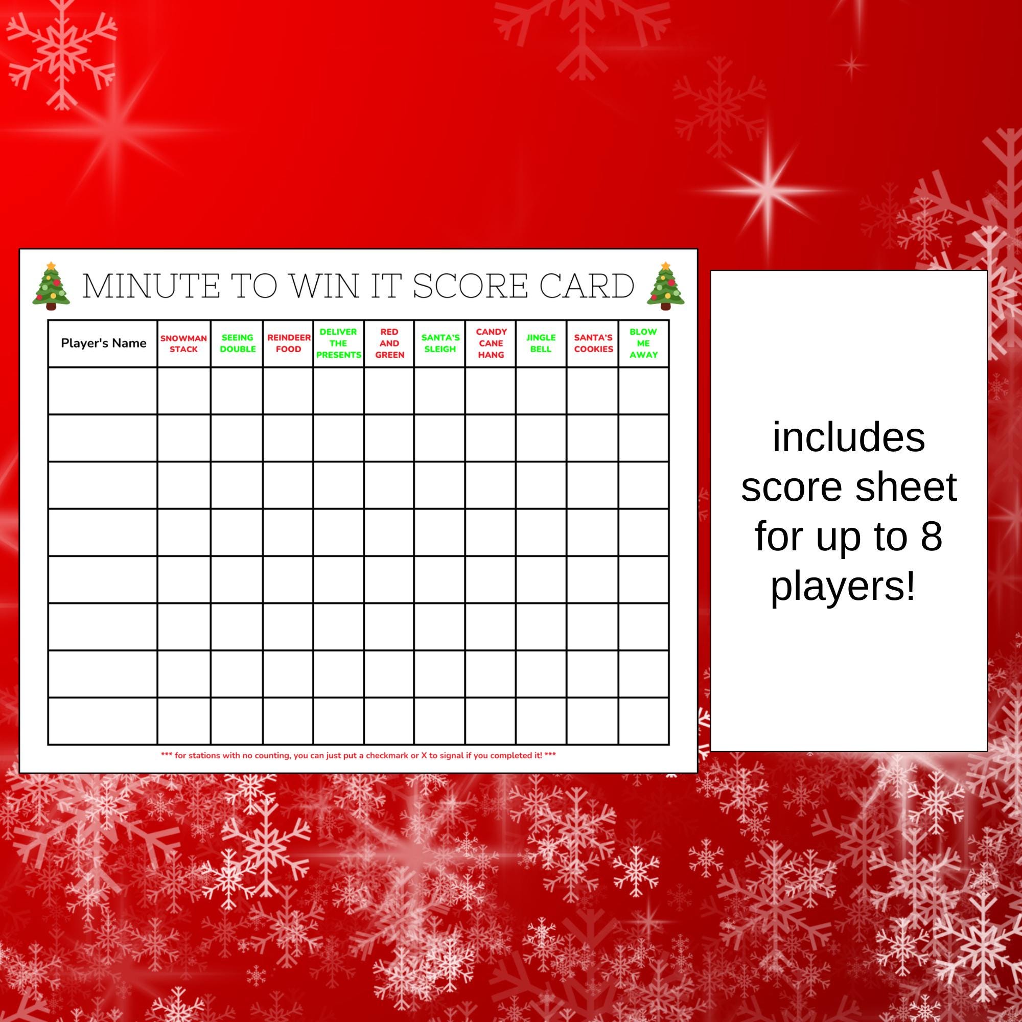 Christmas Minute to Win It Printable Game Ideas, Holiday Office Party ...