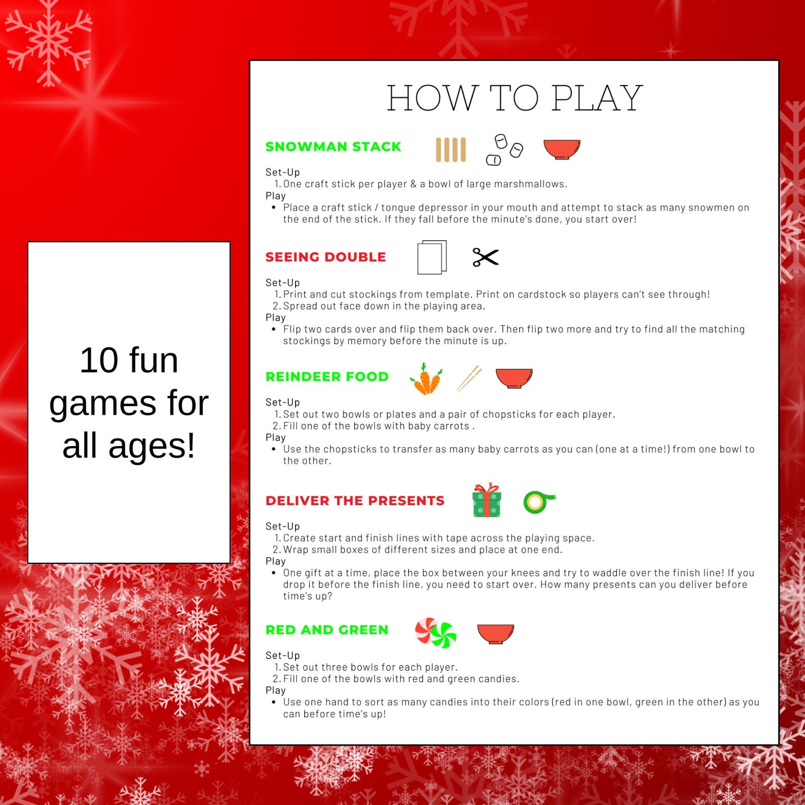 Christmas Minute to Win It Printable Game Ideas, Holiday Office Party ...