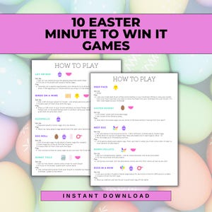 Easter Minute to Win It Printable Game Ideas With Supply List and Score ...