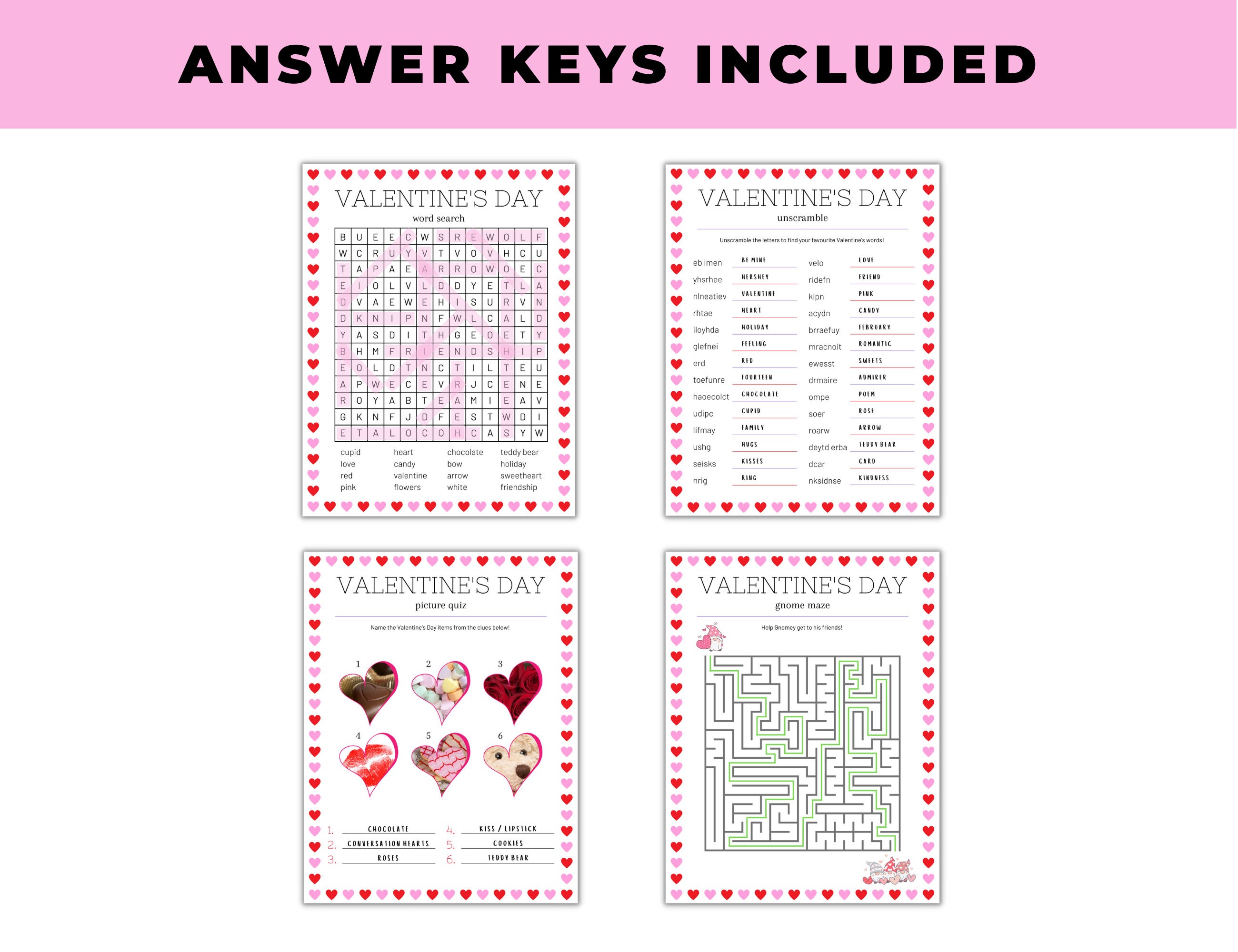 Valentine's Day Games Printable Bundle - Etsy