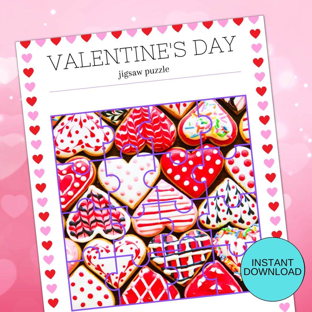 Valentine's Day Jigsaw Puzzle Printable Game - Etsy