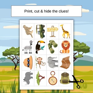 Safari Party Scavenger Hunt With Pictures, Jungle Themed Kids Party ...