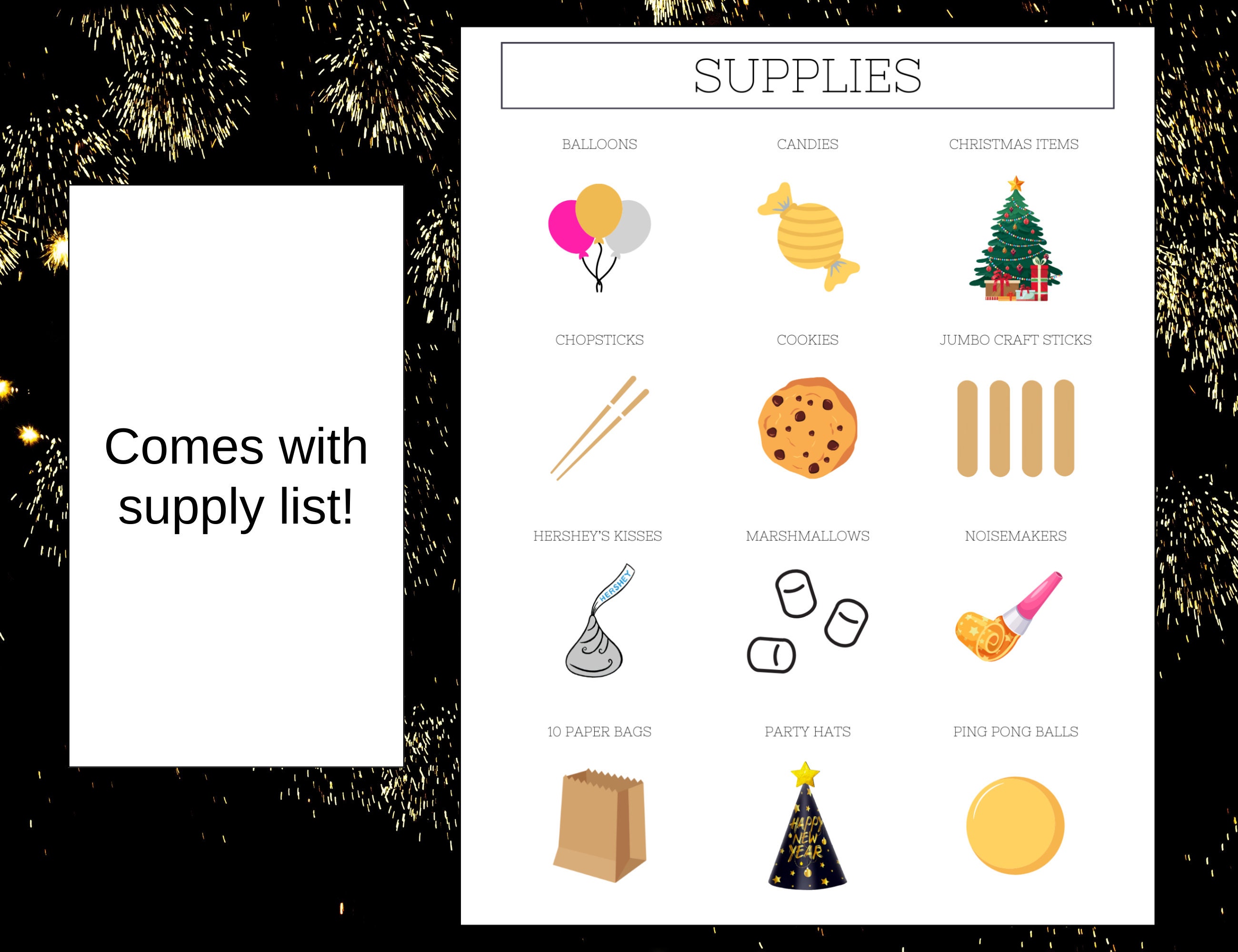 New Years Eve Minute to Win It Printable Game Ideas With Supply List ...