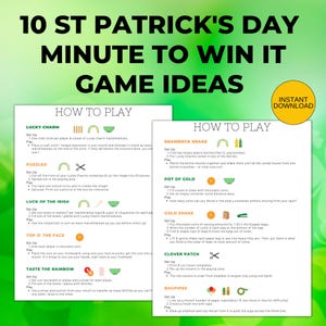 St Patrick's Day Minute to Win It Printable Game Ideas With Supply List ...