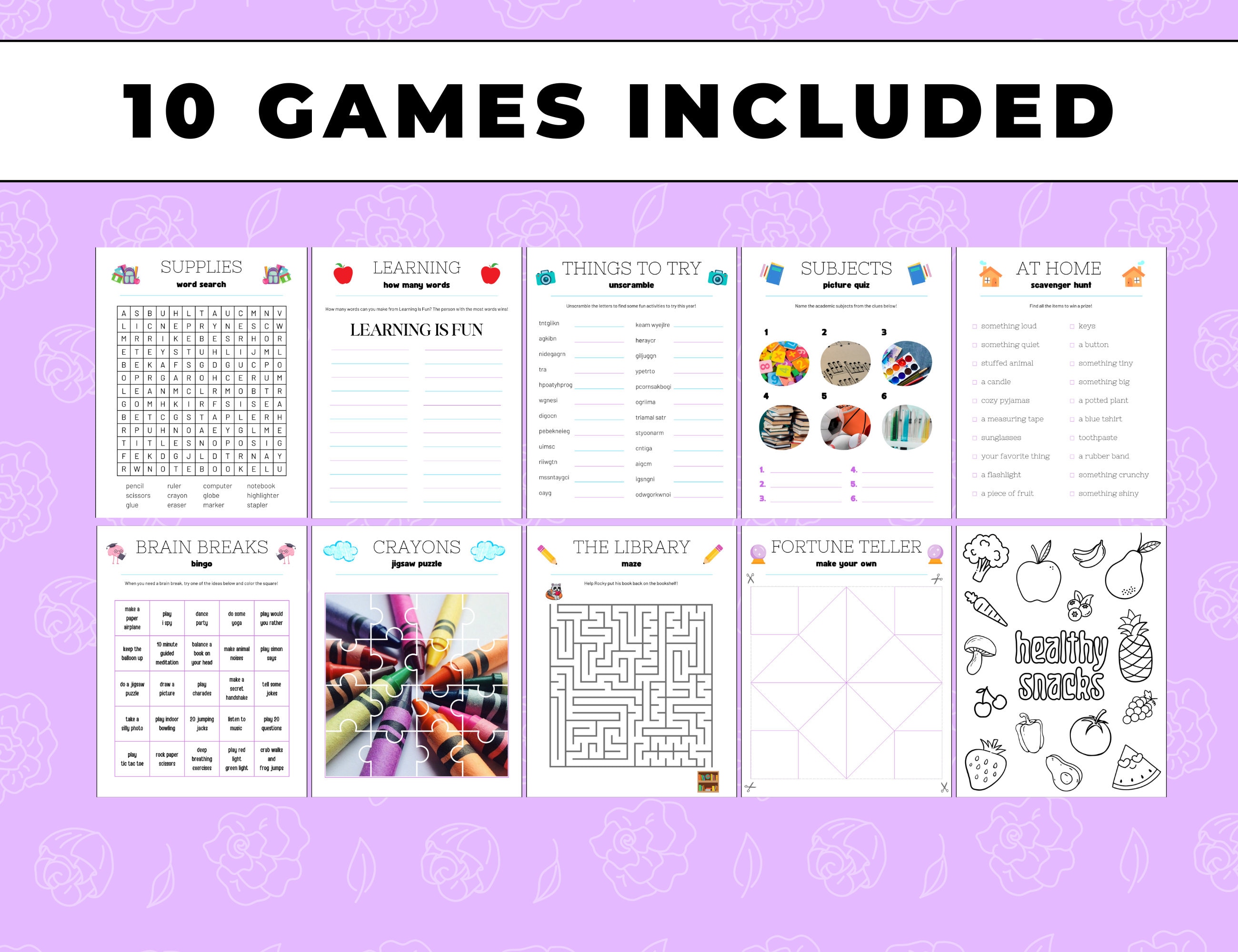 Homeschool Activities Games Printable Bundle, Classroom, Family - Etsy