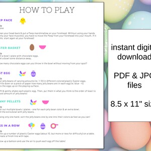 Easter Minute to Win It Printable Game Ideas With Supply List and Score ...