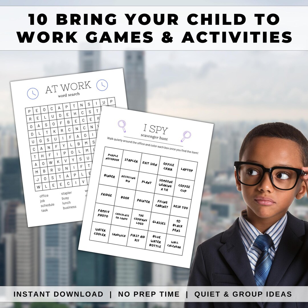Take Your Child to Work Day Printable Game Bundle - Etsy