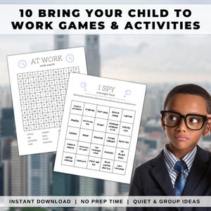 Take Your Child to Work Day Printable Game Bundle - Etsy