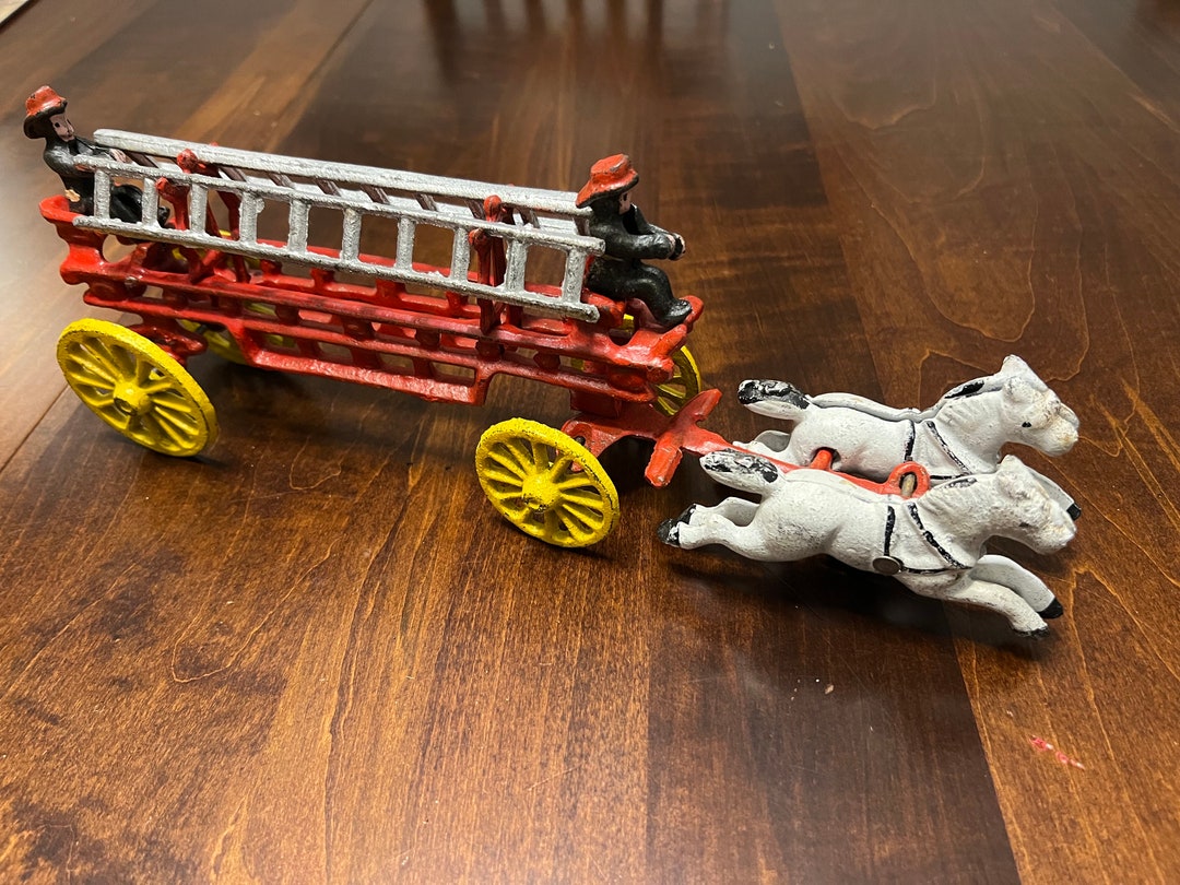 Vintage Fire Carriage Cast Iron Horse and Ladder - Etsy