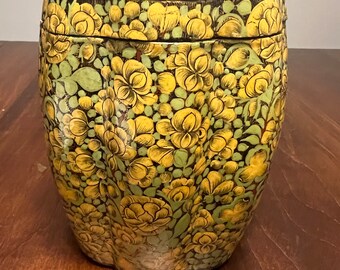 Vintage Kashmir Paper Mache Tobacco/ Trinket Jar Lacquer - Etsy