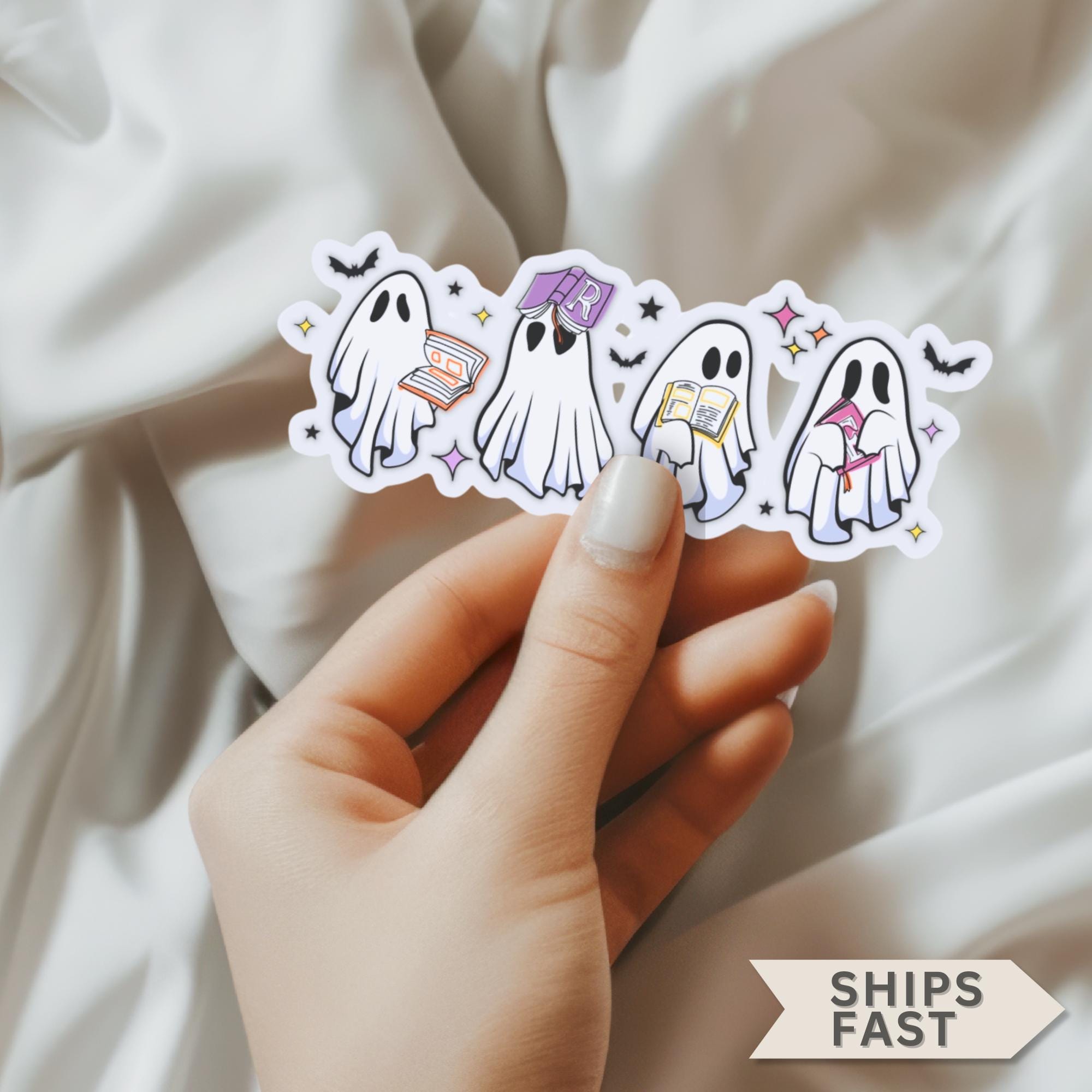 Acotar Ghost Stickers, Ghost Reading Books Sticker, Teacher Librarian ...