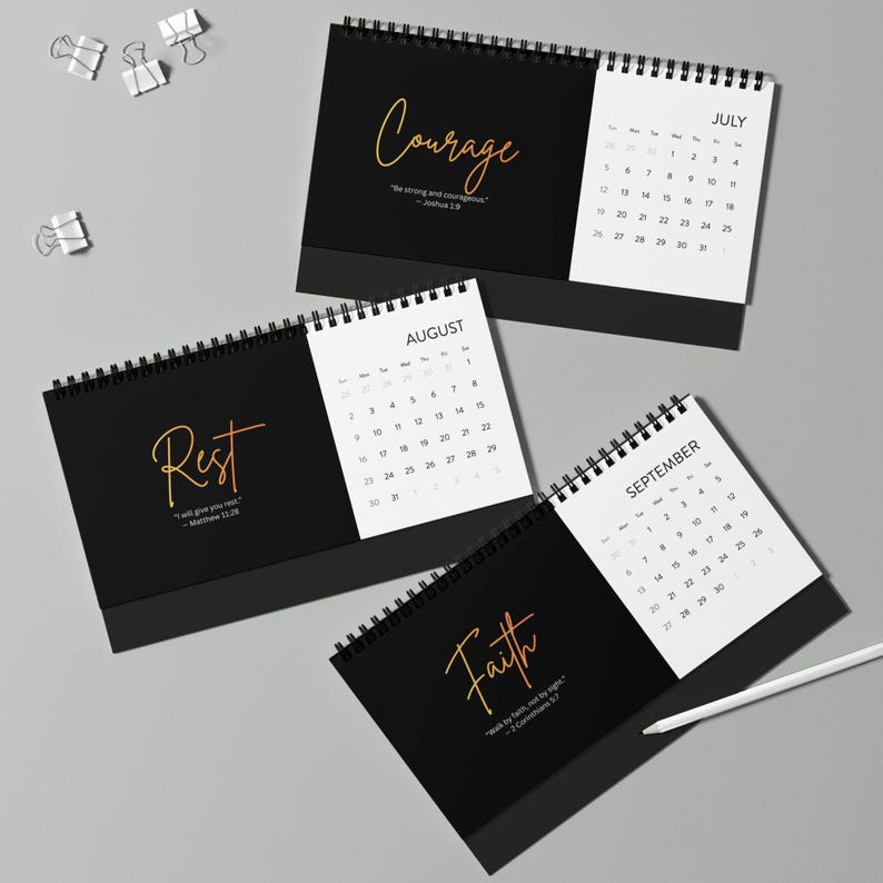 2026 Christian Desktop Calendar | Bible Verse Encouragement | Scripture ...