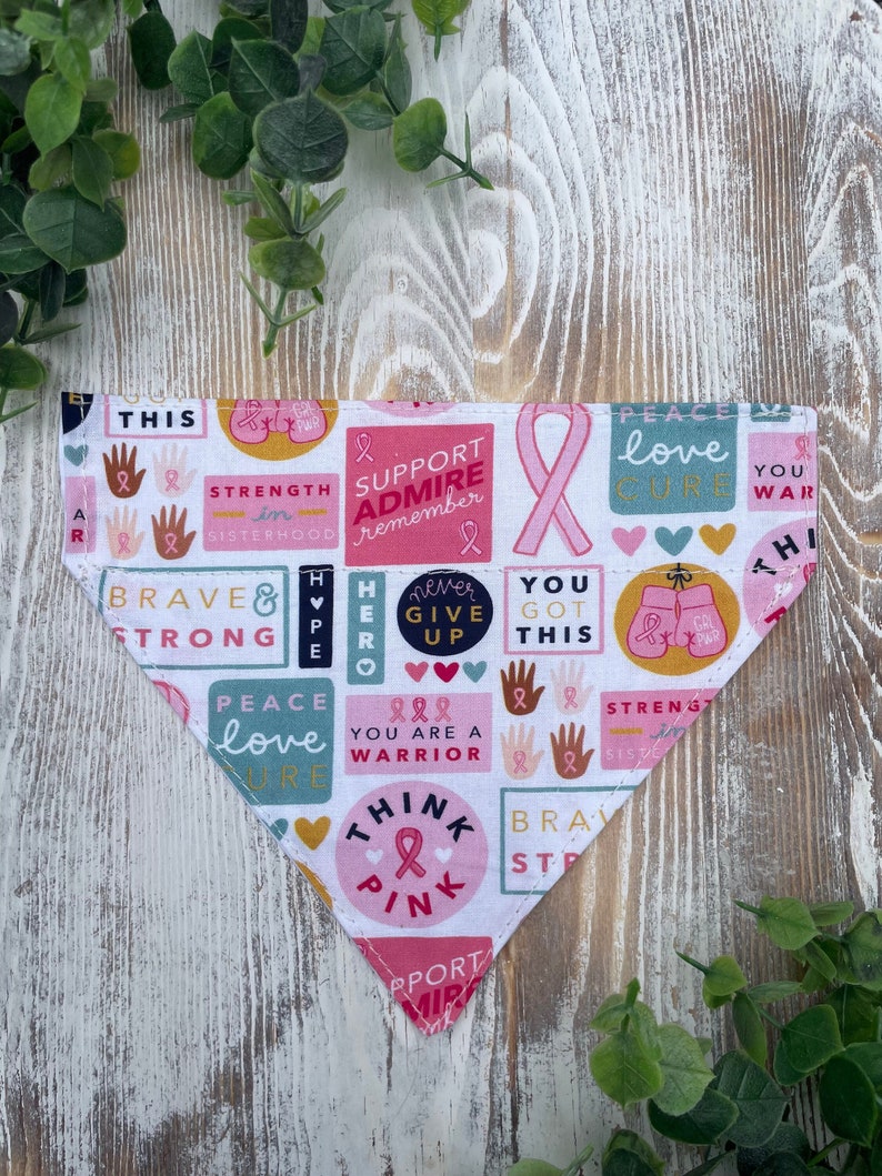 The Lisa - Breast Cancer Awareness - Custom Reversible Dog Bandana Tie ...