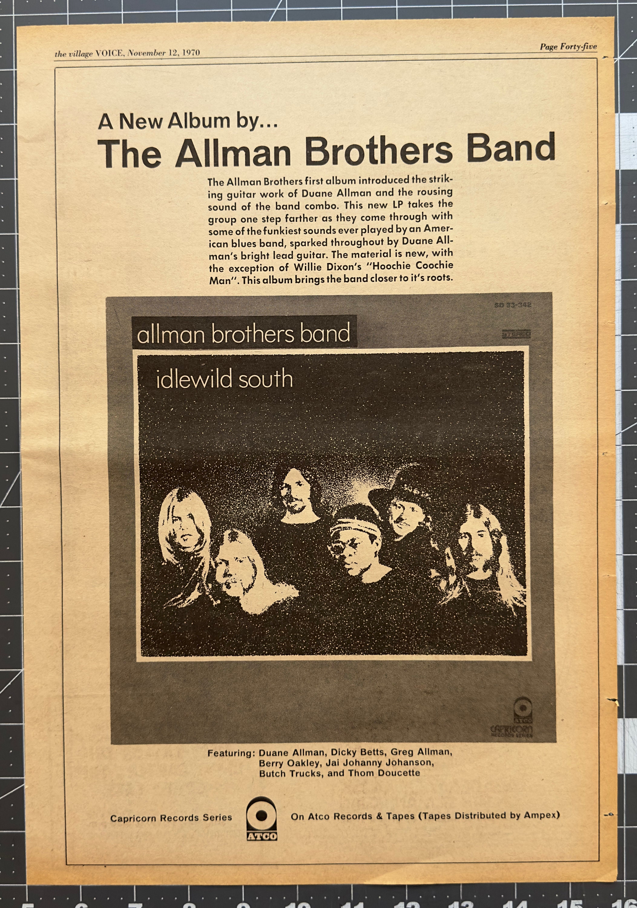 The Allman Brothers Band “idlewild South” - Original LP Album Release ...