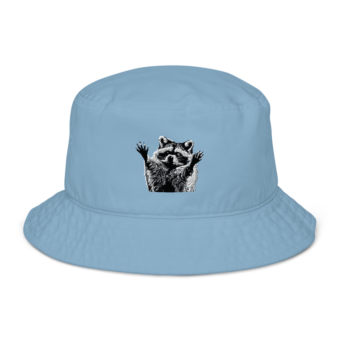 Raccoon Bucket Hat, Cute Raccoon Gift, Funny Raccoon Embroidered Hat ...