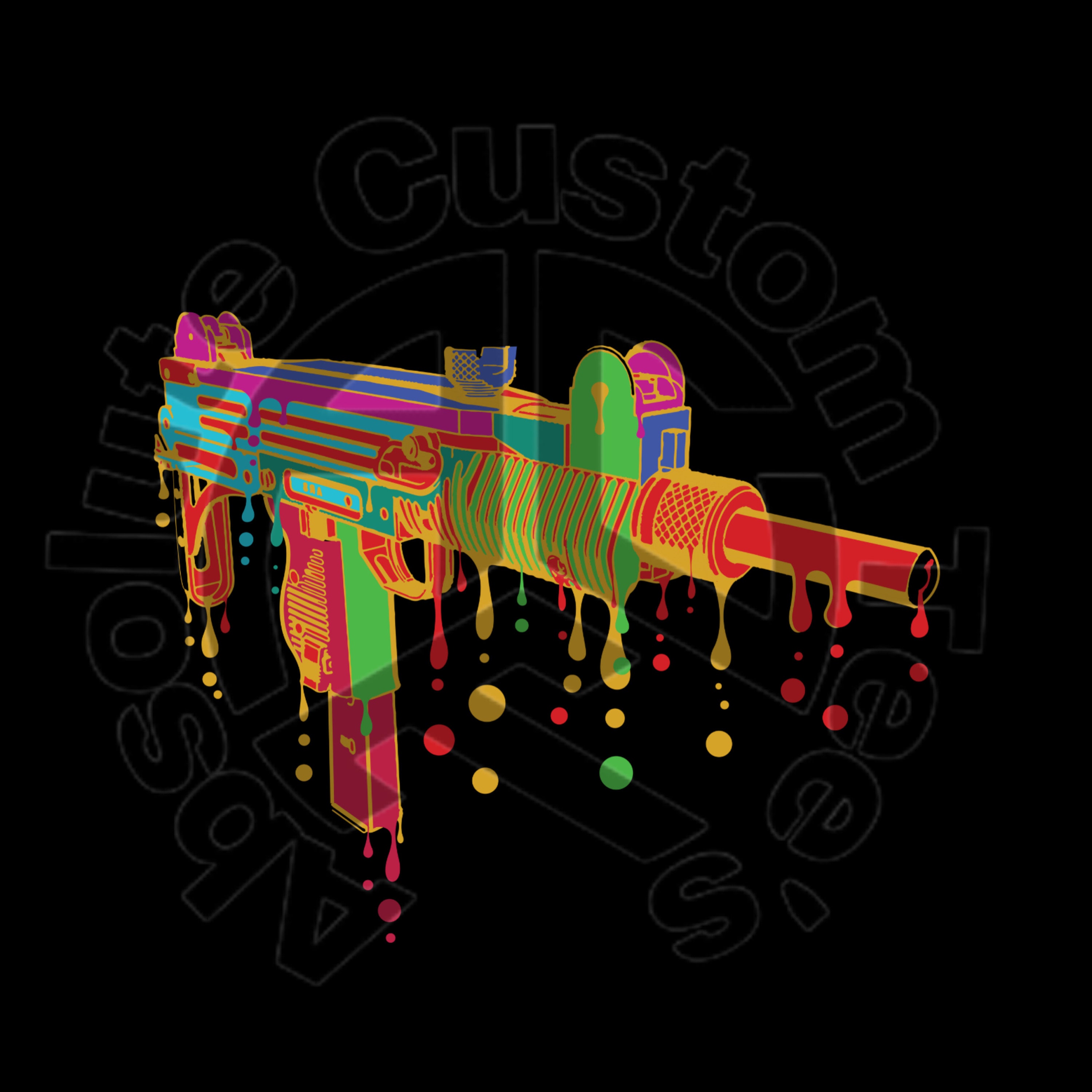 Uzi Oozing Neon Drip Instant Download - Etsy