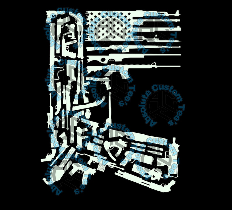 Pistol GUN Flag USA PNG Instant Download - Etsy