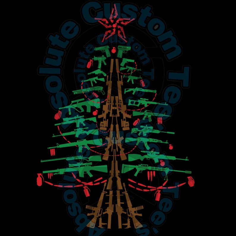Gun Christmas Tree Instant Digital Download - Etsy